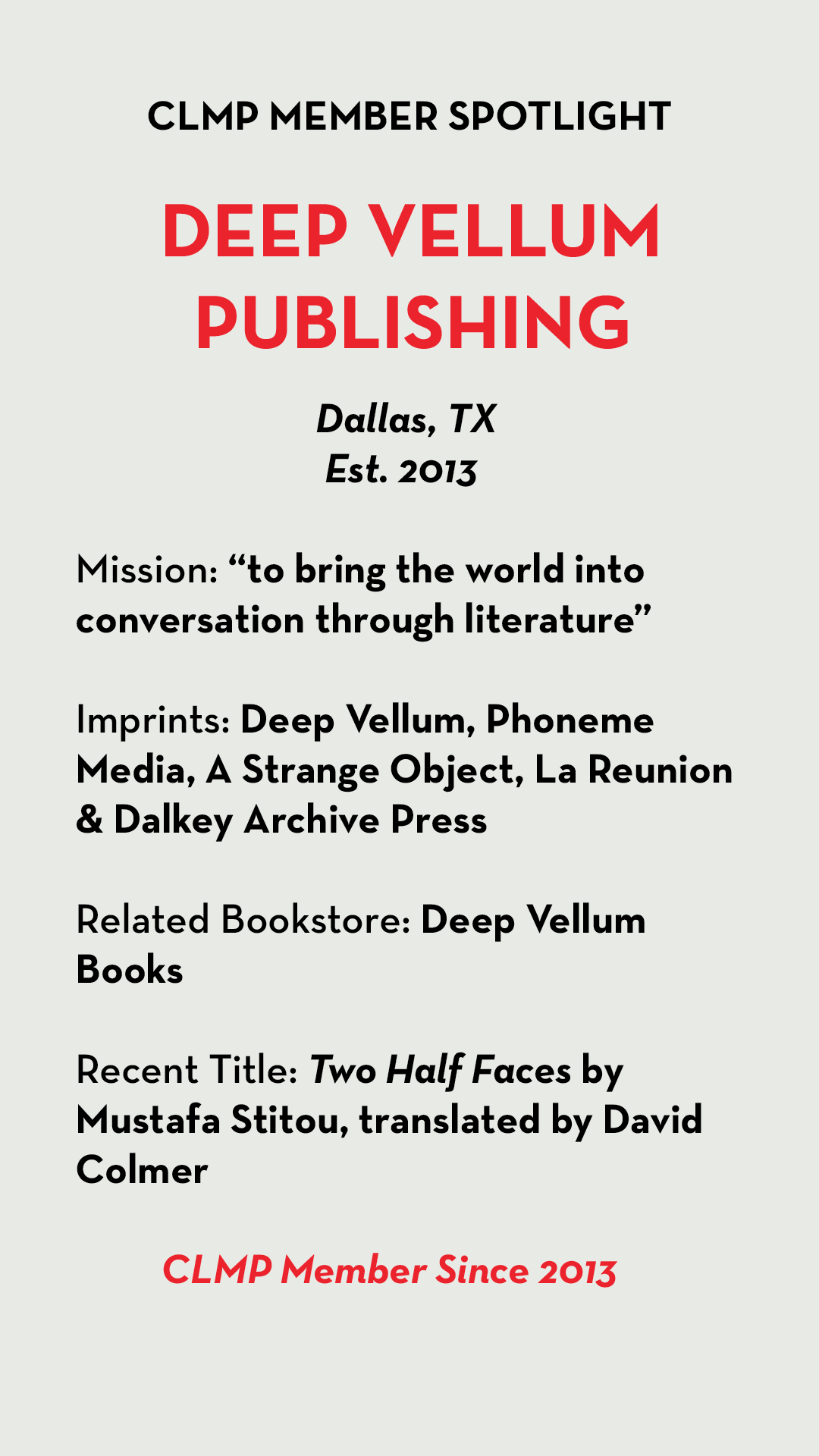 Member Spotlight: Deep Vellum Publishing - Community of Literary Magazines and Presses